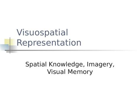 Ppt Visuospatial Representation Spatial Knowledge Imagery Visual Memory Dokumen Tips
