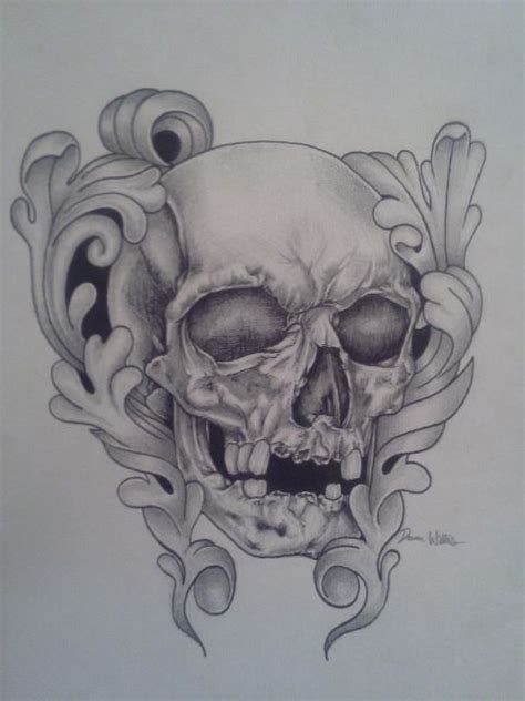 New School Skull Tattoo Flash