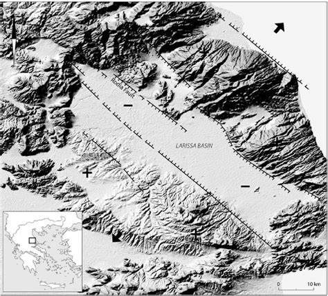 5 Relief Map Of Thessaly Showing The Late Pliocene Early Pleistocene