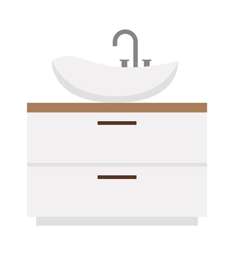 Premium Vector Wash Basin With Furniture Bathroom Interior Icon