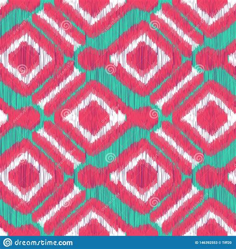 Seamless Ikat Pattern Stock Vector Illustration Of Geometric 146392553