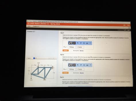 Solved Ce Statics Section Spring Probiem Chegg