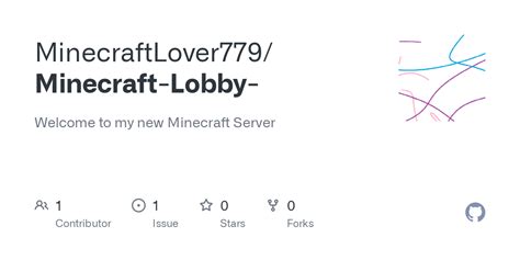 Github Minecraftlover779minecraft Lobby Welcome To My New Minecraft Server