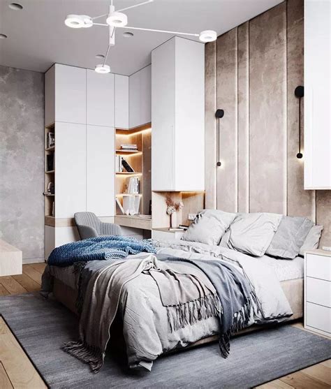 Дизайн спальни с пространством для работы и отдыха