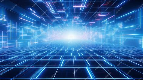 Premium Ai Image Virtual Reality Grid Futuristic Background