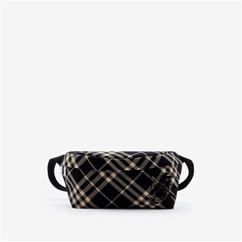 체크 벨트 백 블랙칼리코 남성 나일론 공식 Burberry®