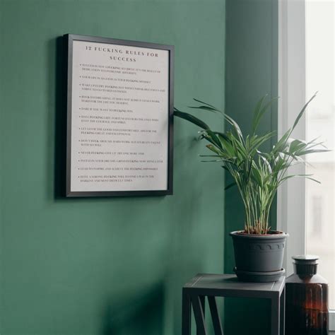 12 Fucking Rules For Success Printable Brown And Grain Details Wall Decor
