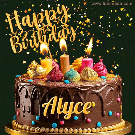Birthday Animation For Alyce With Chocolate B Day Cake Download On