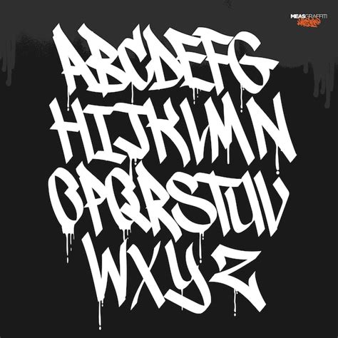 Fonte De Tipografia De Letras De Alfabeto De Graffiti Vetor Premium
