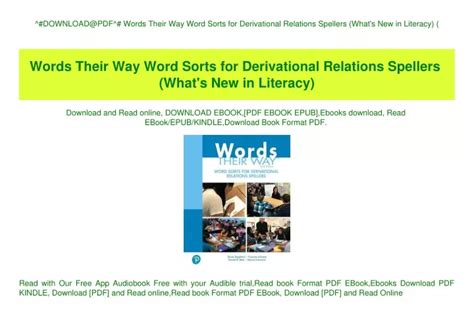Ppt Downloadpdf Words Their Way Word Sorts For Derivational