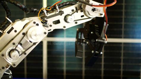 The Rotating Element Of The Robot And The Crab Clamp Move In Space According To The Program