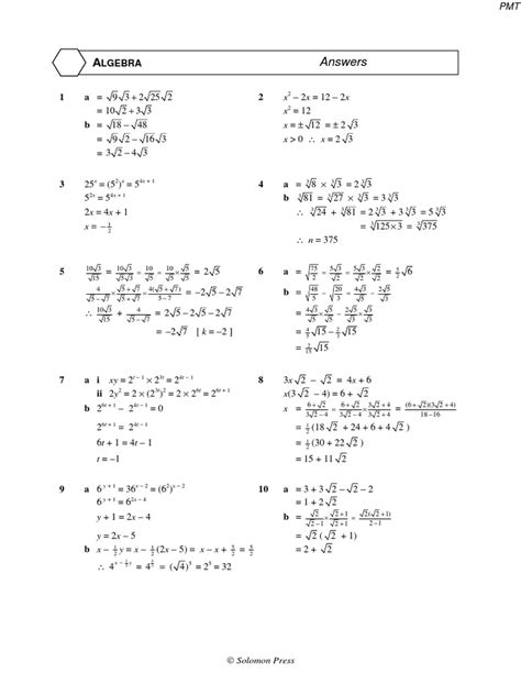 03b Indices And Surds Further Questions Answers Pdf Mathematics Algebra