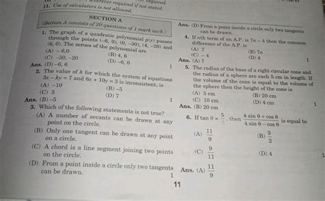 use of calculators is not allowed section a section a consists of 20 qu