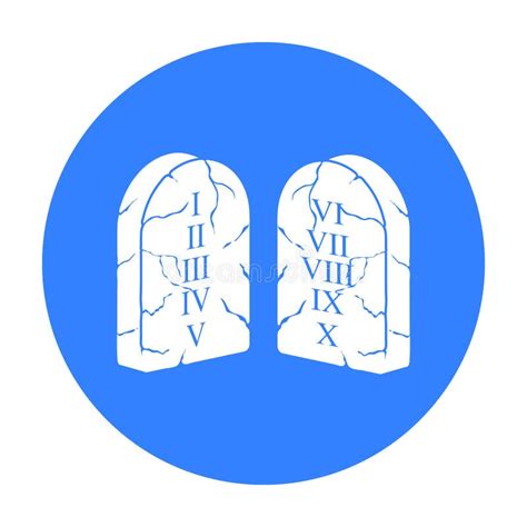 Ten Commandments Icon In Black Style Isolated On White Background