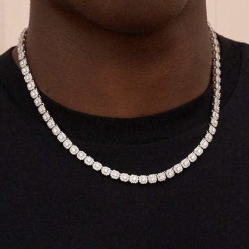 Clustered Tennis Necklace In White Gold The Gld Shop