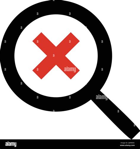 Magnifying Glass And Cross Mark Icons Editable Vector Stock Vector Image And Art Alamy