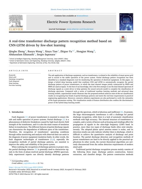 pdf a real time transformer discharge pattern recognition method