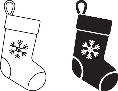 Outline Silhouette Christmas Stocking Icon Set 55465932 Vector Art At