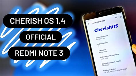 Cherish OS 1 4 For Redmi Note 3 OFFICIAL ANDROID 10 YouTube