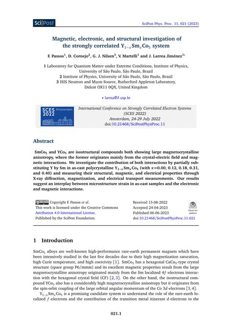 Pdf Magnetic Electronic And Structural Investigation Of The