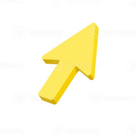 Yellow Arrow Pointer Mouse Cursor 3d Illustration Icon 14216505 Png