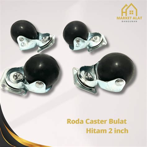 Jual Per 1 Pcs Roda Caster Bulat Hitam 2 Inci Roda Castor Bola