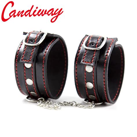 Bdsm Leather Hand Ring Tiny Handcuff Ankle Cuffs Restraint Bondage