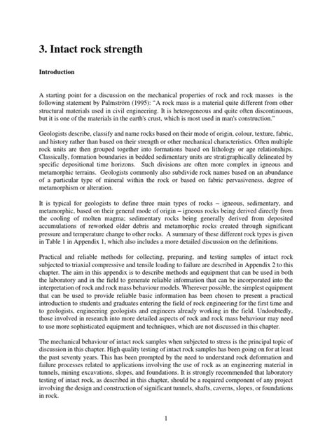 Intact Rock Strength Pdf Rock Geology Strength Of Materials Intact Rock Strength Pdf Rock Geology Strength Of Materials