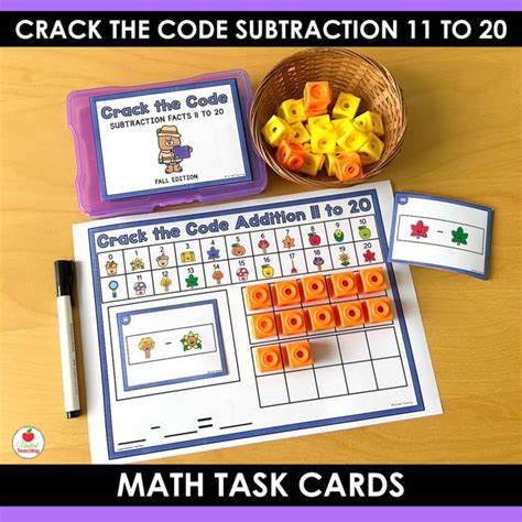 Fall Crack The Code Math Task Cards Subtraction Within 20 Math Decoders™