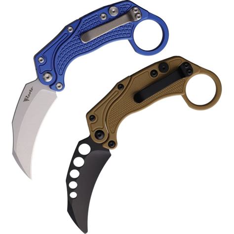Reate Exo K Gravity Karambit Button Lock Blue Stonewashed Mr Knifeguy®