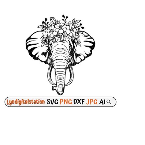 Elephant Floral Svg Elephant Clipart Floral Wildlife Cut F Inspire