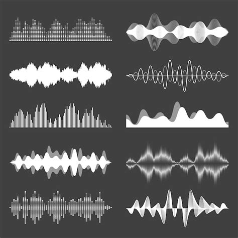 Premium Vector Sound Waves Collection Analog And Digital Audio Signal