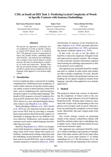 Pdf C Sl At Semeval Task Predicting Lexical Complexity Of