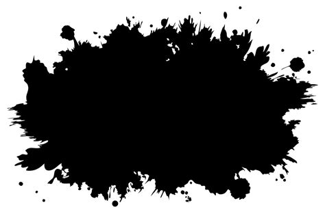 Abstract Ink Splotch Frame Black And White Irregular Shape For Design