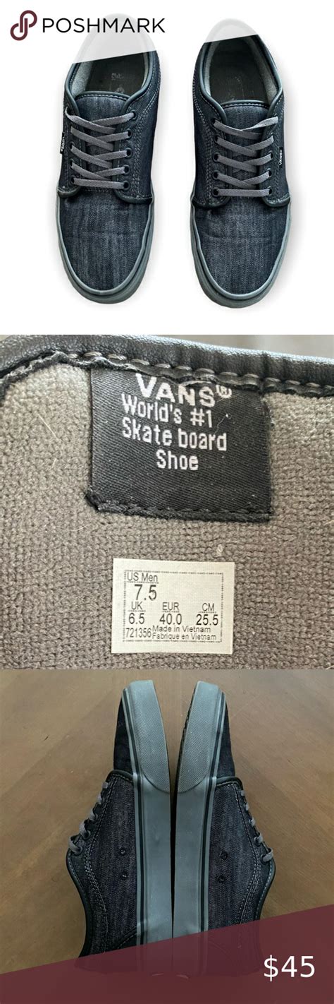 Vans Otw Atwood 721356 Dark Gray Denim Skateboard Shoes Lace Up Women 9