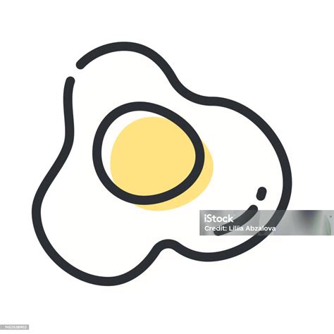 계란 후라이 선형 아이콘입니다 음식 기호입니다 로고 개념입니다 흰색 배경에 격리된 벡터 그림 0명에 대한 스톡 벡터 아트 및 기타 이미지 Istock
