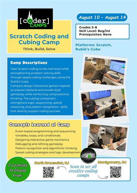 Aug 10 Scratch Coding And Cubing Camp Think Build Solve Summer