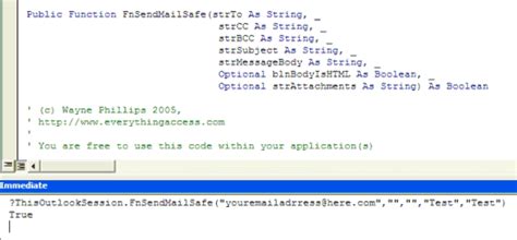 Accessvba Tutorials Outlook Send E Mail Without Security Warning