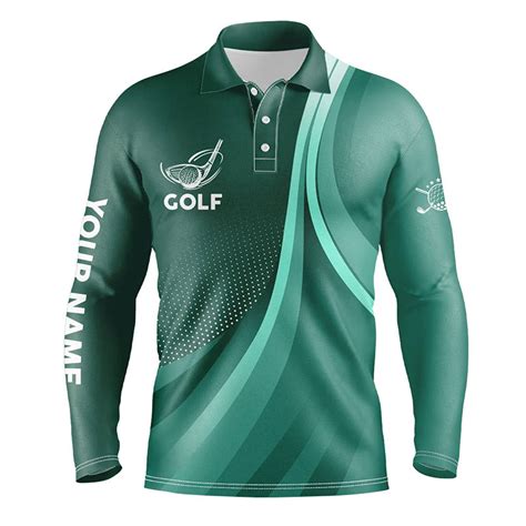 Mens Golf Polo Shirts Custom Name Green Golf Shirt Tournament Golf To