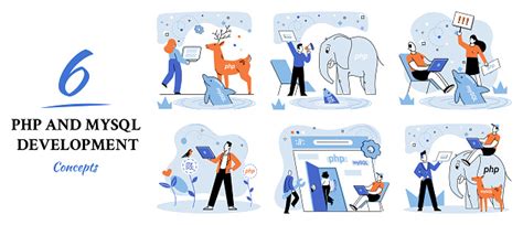Ilustración De Desarrollo Php Y Mysql Desarrollador De Sitios Web De