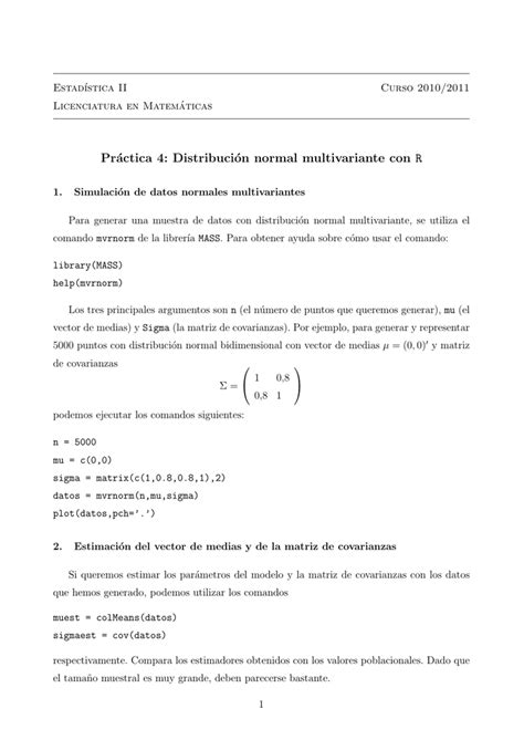 Pr Ctica Distribuci N Normal Multivariante Con R