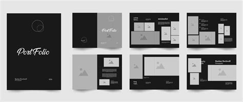 12 Pages Of Minimalist Photography Portfolio Layout Design Template 13980109 Vector Art At Vecteezy
