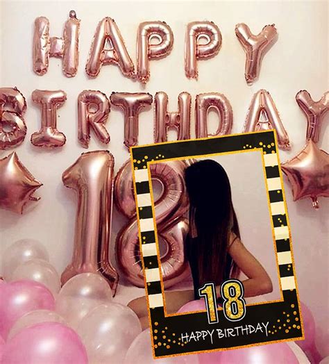 Laventy Black Gold 18th Birthday Party Photo Booth Props 18th Birthday