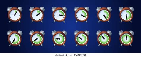Clock Game Icons Time Animation Sprite Stock Vector Royalty Free