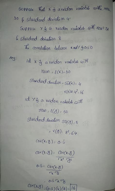 Answered Suppose That X Is A Random Variable With Mean 30 And Standard
