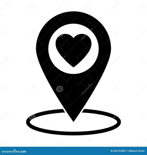map pointer with heart icon icon with heart in gps navigation style