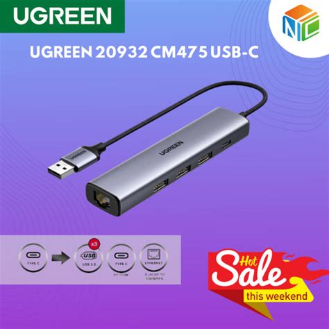 Ugreen 20932 Cm475 Usb C Multifunction Gigabit Ethernet Pd Adapter