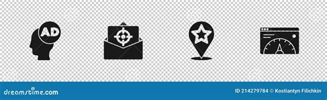 Set Advertising Mail And E Mail Map Pointer With Star And Website