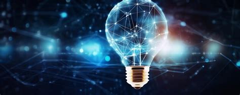Premium Ai Image Blockchain Inspired Polygon Light Bulb Concept