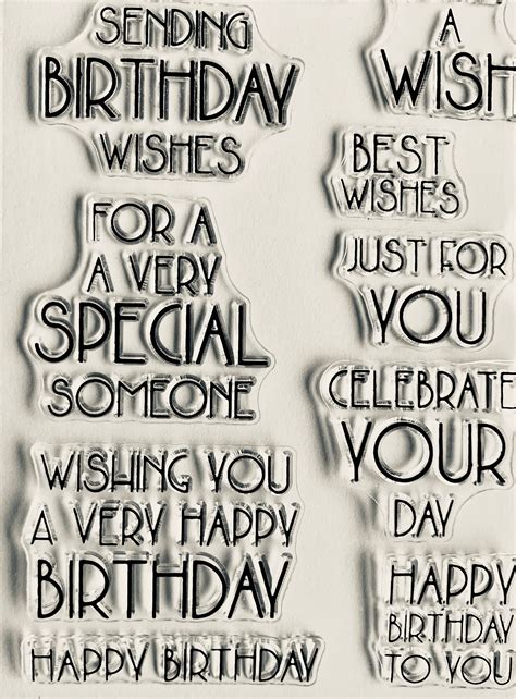 9pc Stamp Set Celebrate Birthday Wish Clear Stamp Planner
